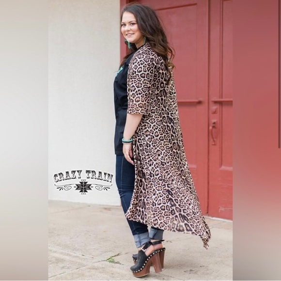 Crazy Train | Tops | Crazy Train Leopard Print Duster | Poshmark